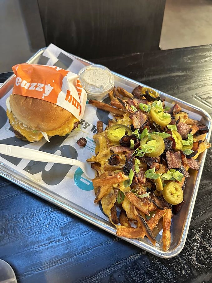 When regular fries aren't enough, these loaded beauties arrive topped with jalapeños and enough cheese to make Wisconsin jealous.