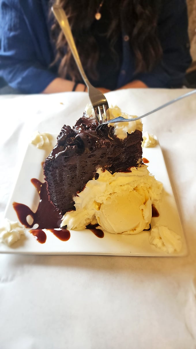 Chocolate cake that doesn't just satisfy your sweet tooth—it throws a party for it. The vanilla ice cream is merely along for the delicious ride.