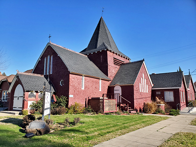 This gorgeous brick church isn't just a building but a symbol of Red Bluff's tight-knit community, where Sunday hellos aren't rushed affairs.