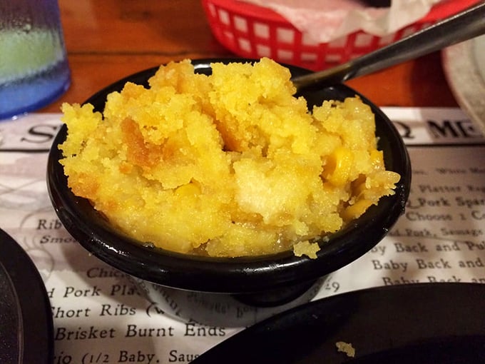 This isn't just cornbread soufflé—it's Southern sunshine on a spoon, ready to complement whatever smoky masterpiece you've ordered.