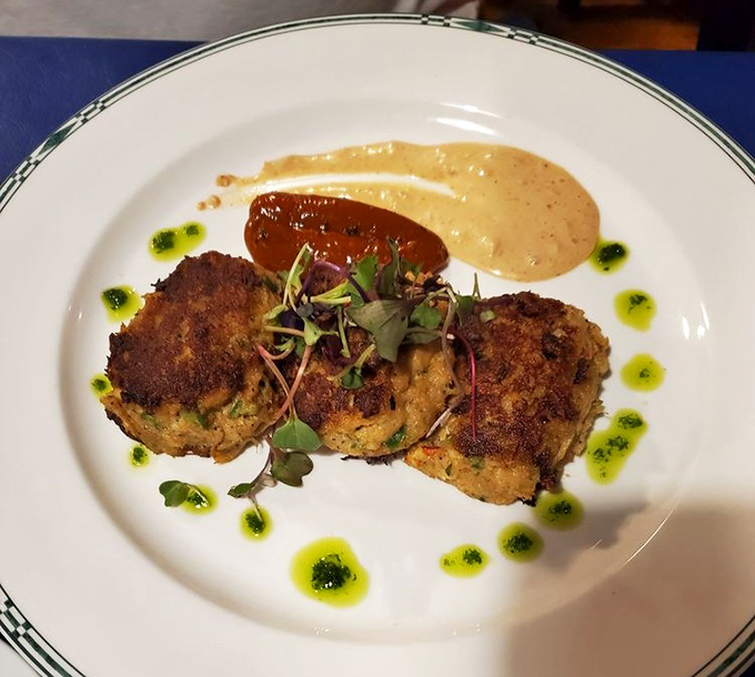 These crab cakes aren't just golden-brown—they're what would happen if the ocean decided to send you a love letter.