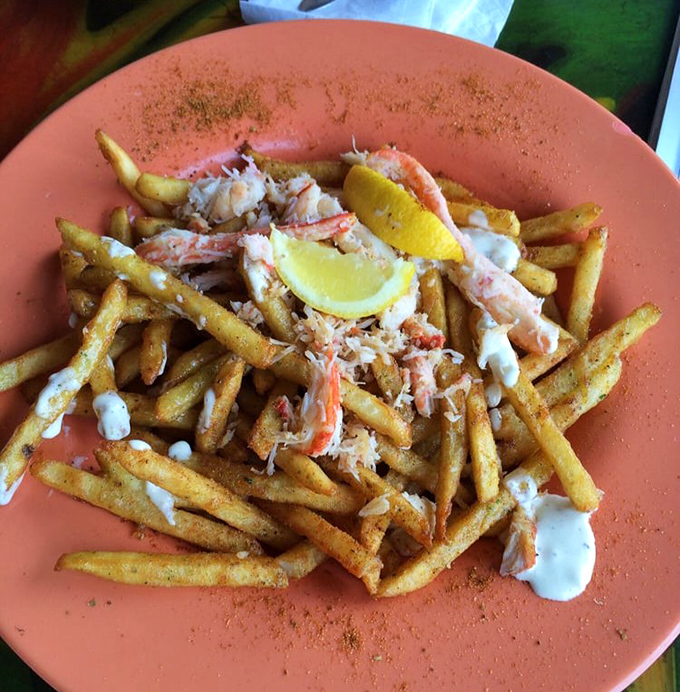 Not just fries—a seafood love affair! Crispy potatoes playing host to sweet crab meat in a romance that would make Neptune himself blush.