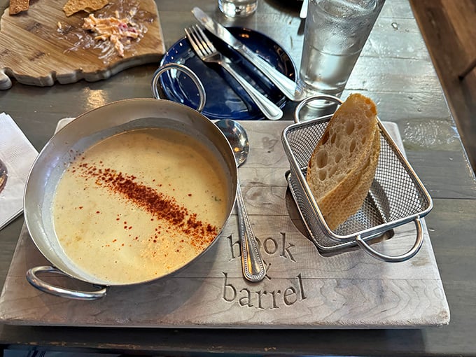 Not all heroes wear capes—some come in small metal pots with fresh bread. This velvety crab soup might just be worth the drive alone.