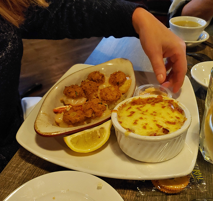 Crab-stuffed shrimp with that golden dip proves that sometimes the best things in life come in delicious, indulgent pairs.