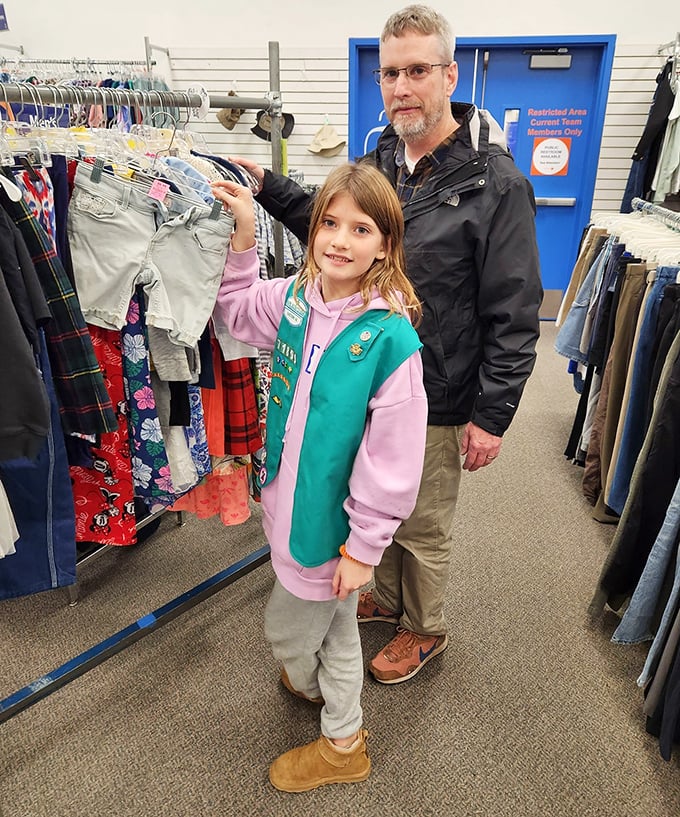 Family shopping becomes a bonding adventure. That look of discovery when finding the perfect pair of shorts is priceless—and nearly as affordable.
