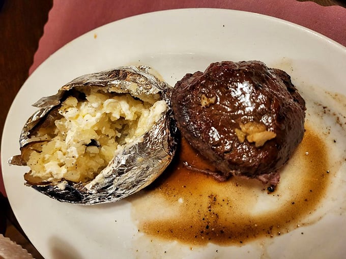 Filet mignon paired with a perfectly baked potato - because some combinations are simply meant to be together forever.