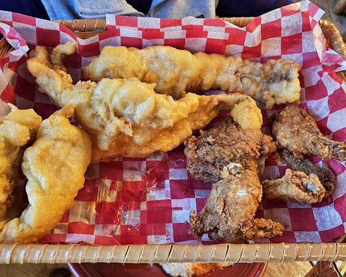 Simple pleasures done right—crispy fish, golden fries, and coleslaw that doesn't apologize for being exactly what it should be.