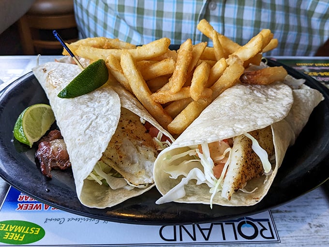 Fish tacos that make you question why you'd ever eat anything else. The lime wedges aren't decorative – they're essential supporting actors in this coastal drama.