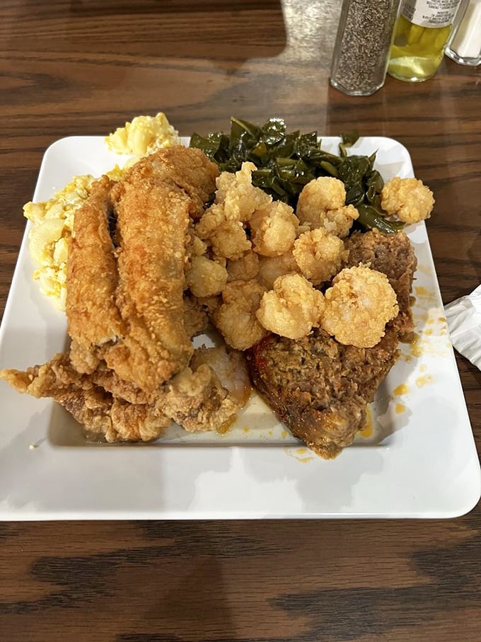 Southern comfort on a plate! This spread isn't just a meal—it's a warm hug from the Palmetto State itself.