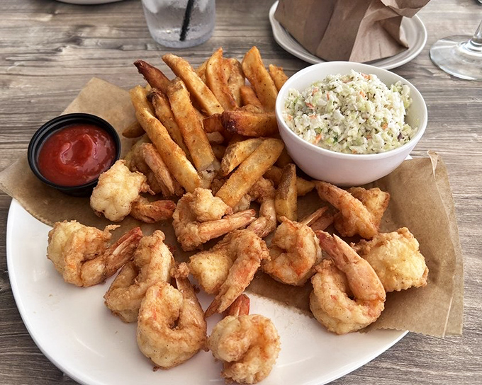 These fried shrimp aren't just cooked, they're transformed—golden-brown perfection that would make Neptune himself abandon his trident for a fork.