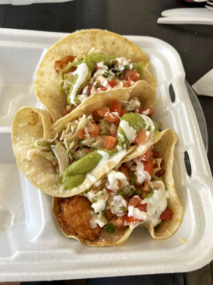 Fish tacos that belong in the California Hall of Fame – crispy, fresh, and topped with enough lime to make you pucker with joy.