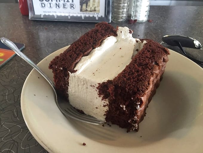 The infamous Gob Cake – a layer of fluffy cream sandwiched between chocolate cake that makes grown Pennsylvanians weep with joy.