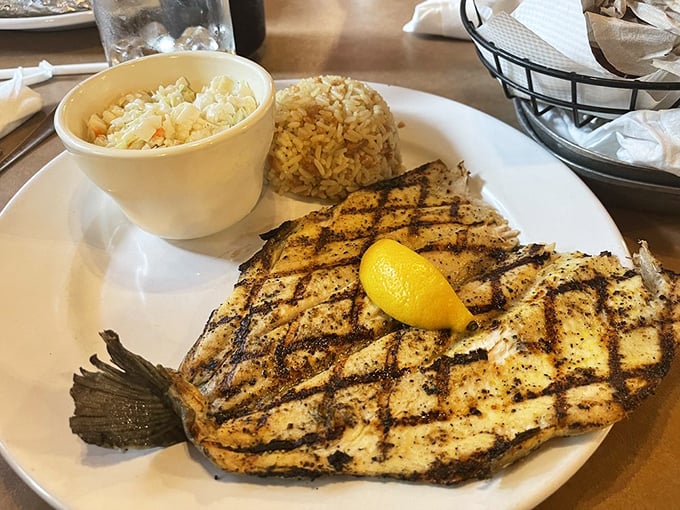 Grill marks on trout are like nature's autograph – a simple preparation that lets the clean, delicate flavor of fresh mountain fish take center stage.