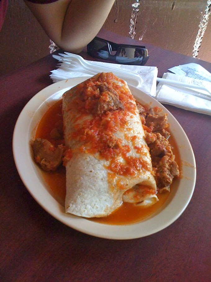 The famous Hollenbeck burrito isn't just food, it's architecture – a masterpiece of tortilla engineering that dares you to find its beginning and end.