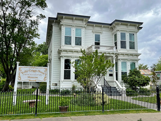 The Kelly-Griggs House Museum isn't just preserved – it's practically preening in its Victorian finery, a white-painted testament to 19th-century architectural showing-off.