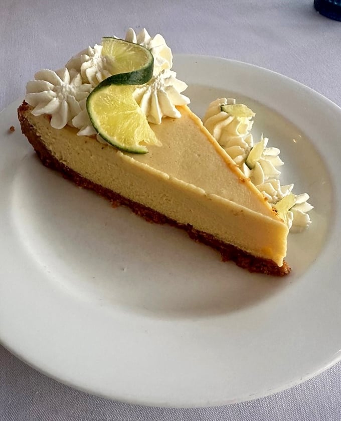 Key lime pie that strikes that perfect balance between tart and sweet—Florida sunshine transformed into a dessert that makes you want to slow-clap.