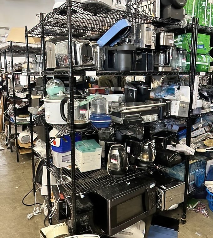 The small appliance section: where perfectly good coffee makers, blenders, and microwaves await their second act in your kitchen performance.