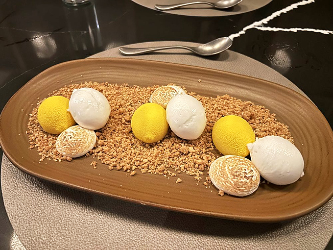 Dessert that looks like modern art but tastes like childhood memories upgraded—these lemon meringue spheres balance sweet nostalgia with grown-up sophistication.