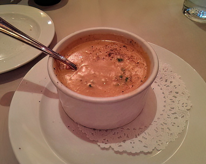 Not just any lobster bisque—this velvety coral-hued elixir delivers the essence of the ocean in each spoonful. Poseidon's favorite soup, surely.