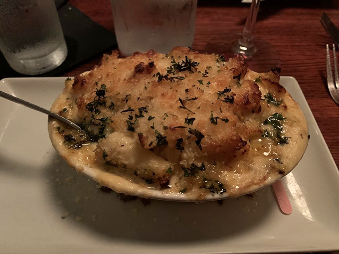 Mac and cheese that's dressed for the opera. This isn't your childhood comfort food – it's what that food dreamed of becoming someday.