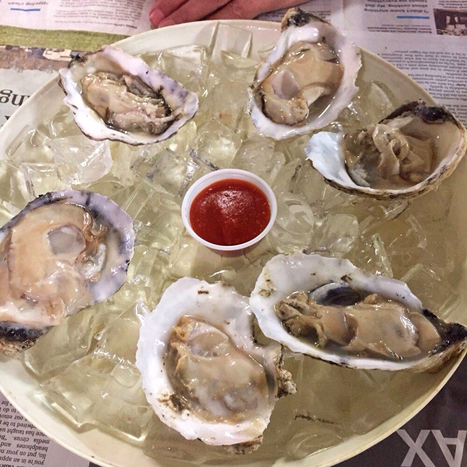 Oysters so fresh they practically wink at you. Served on ice with a side of cocktail sauce, these briny beauties are ocean purity at its finest.
