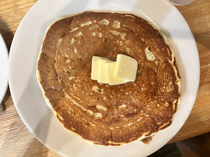 Golden pancakes so perfect they'd make your grandmother weep tears of buttery joy and pride.
