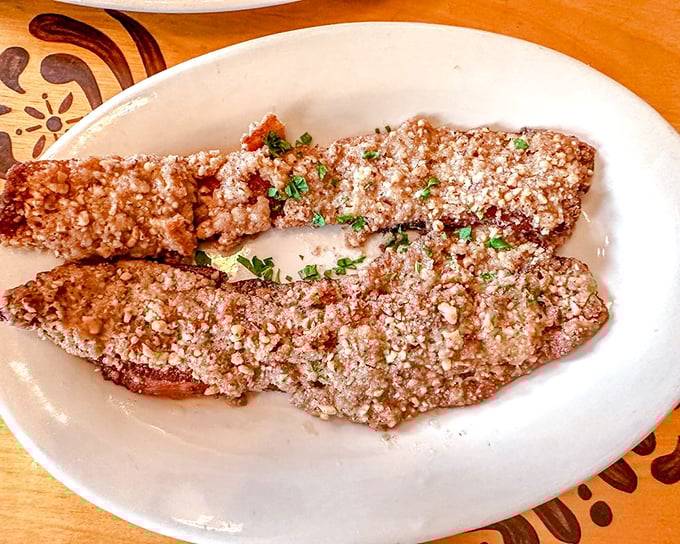 Not your grandmother's breakfast meat. This pecan-crusted bacon elevates pork to an art form, creating the perfect sweet-savory harmony on a plate.