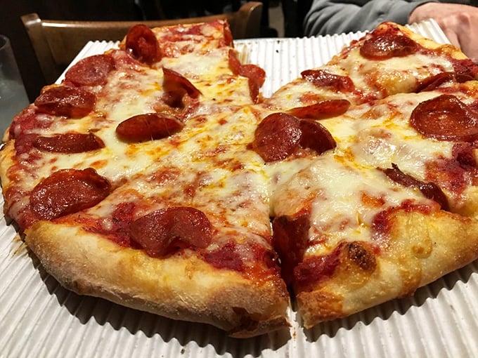 A pepperoni pizza that doesn't just have toppings—it has a perfect distribution strategy that would make FedEx jealous.