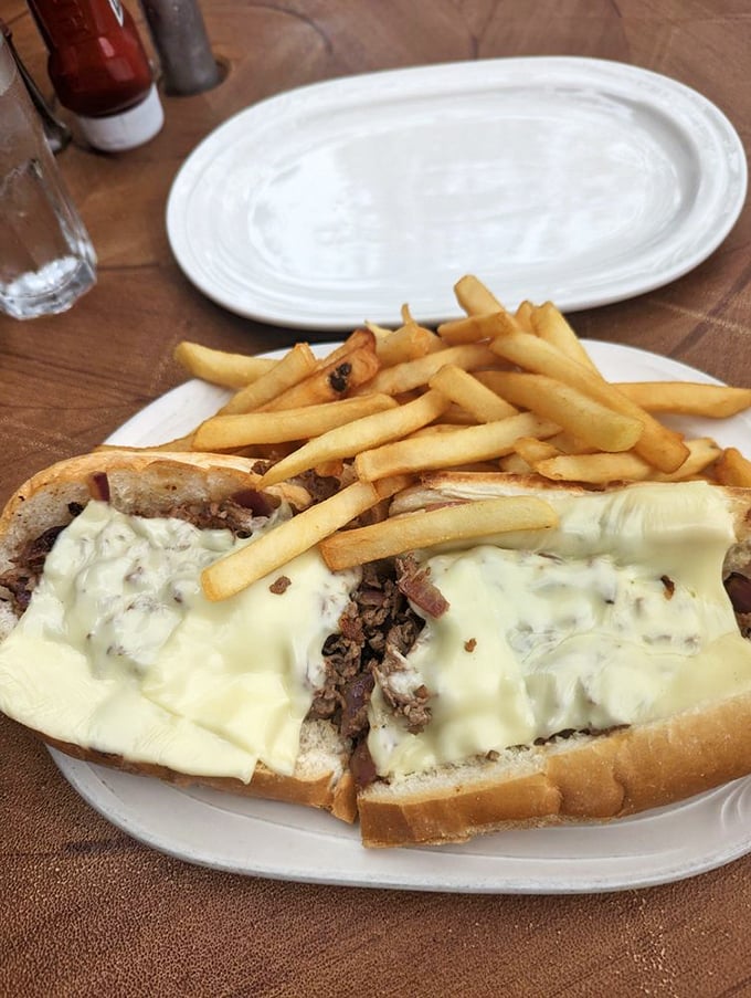 The holy grail of Philadelphia cuisine in all its melty glory. This cheesesteak doesn't need a fancy introduction—it speaks the universal language of deliciousness. 