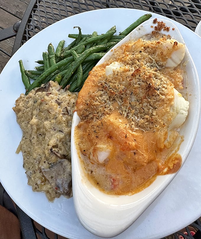 Not all heroes wear capes—some come in casserole form with golden-brown crusting, tender seafood, and green beans that actually make you want to eat vegetables.