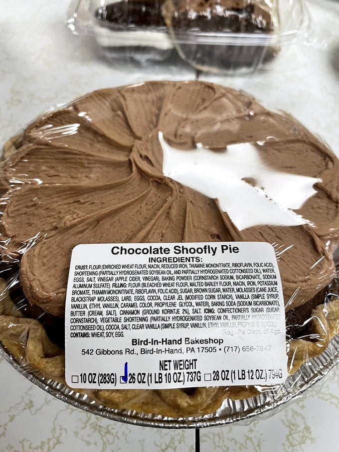 Chocolate Shoofly Pie that makes you understand why people used to travel by horse and buggy for days just for dessert.