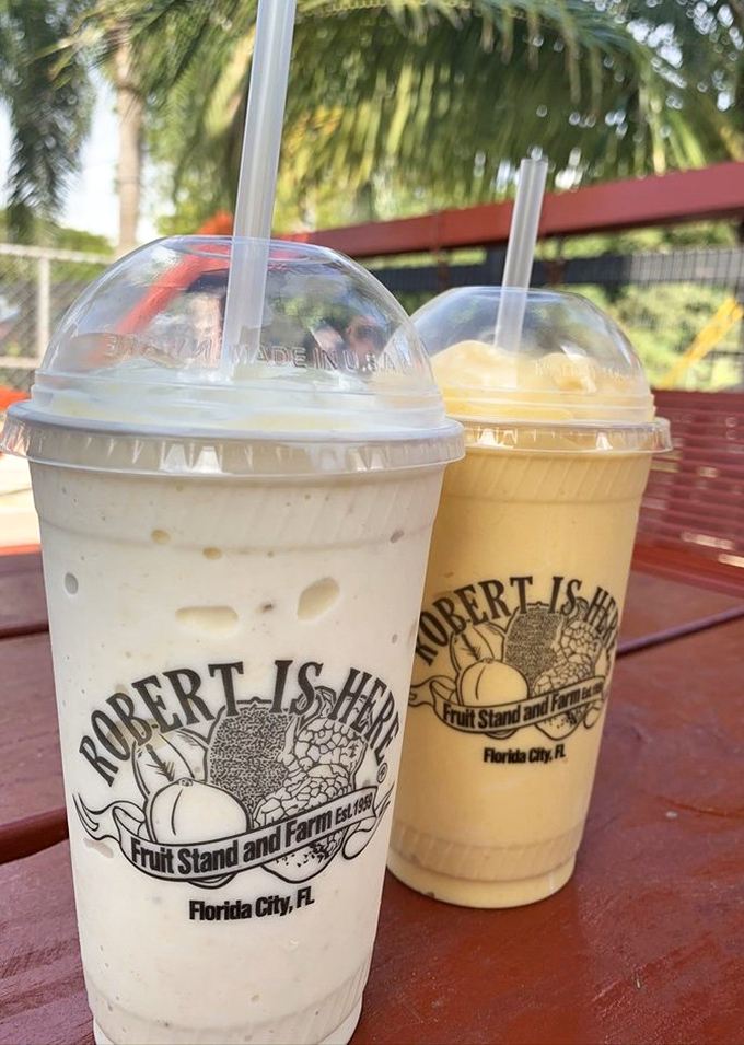 Two tropical ambassadors standing at attention. These shakes don't just cool you down—they transport you to an island you can't pronounce. 