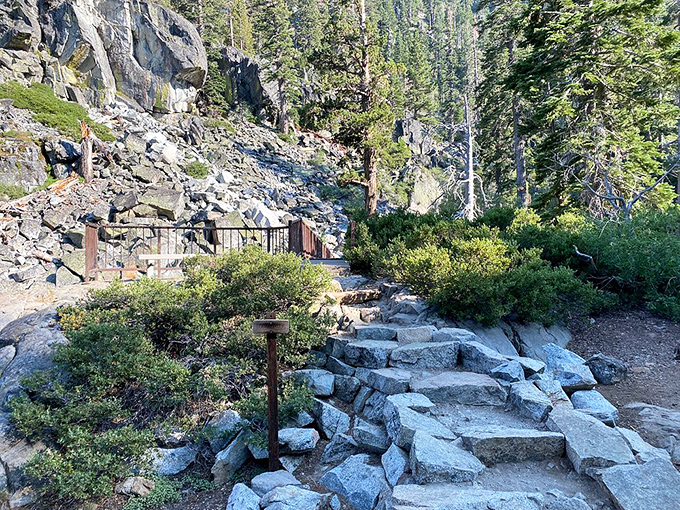 Stairway to heaven isn't just a Led Zeppelin song—it's these meticulously crafted stone steps leading to Eagle Falls' breathtaking views.
