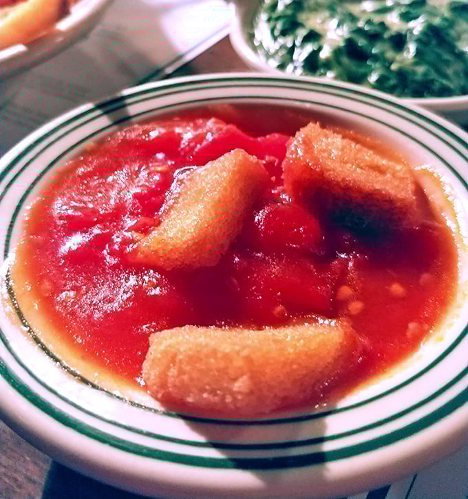 The stewed tomatoes might be the unsung heroes of The Pine Club experience—sweet, tangy, and somehow both homey and sophisticated.