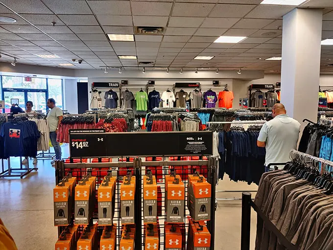 Athletic wear paradise at Under Armour. Even if your vacation plans include more lounging than lunging, these performance pieces call your name.