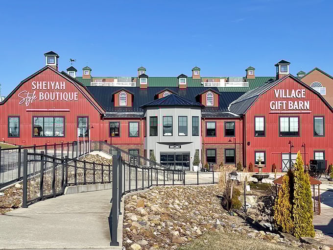 The Village Gift Barn isn't just a store—it's a red-hued treasure chest where "just browsing" becomes "somehow shopping" faster than you can say "handcrafted."