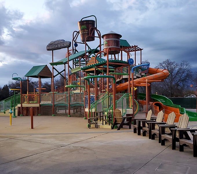 Sequoia Springs at Adventure Park proves retirement doesn't mean the end of slides and splashes—just more dignified screaming on the way down.