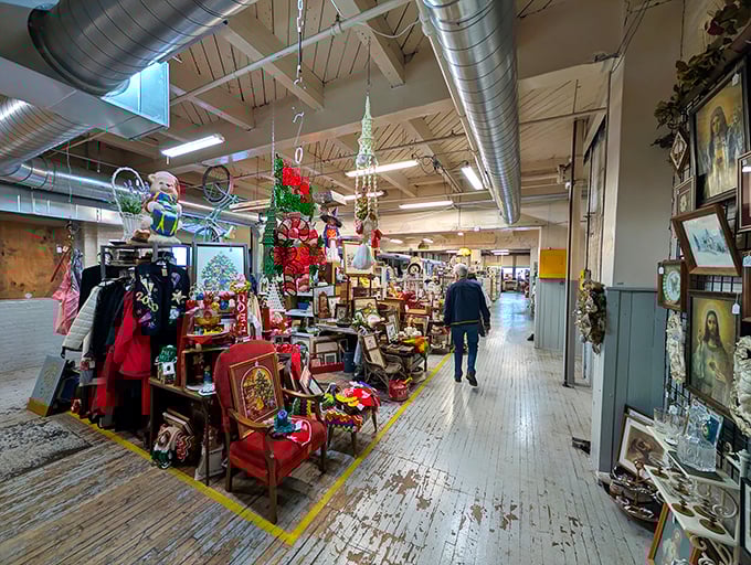 Holiday decorations create seasonal time capsules throughout the year—Christmas in July or Halloween in March? Here, nostalgia knows no calendar.