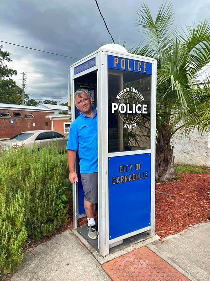Nothing says "I've made it" quite like fitting comfortably inside the world's most compact police headquarters.