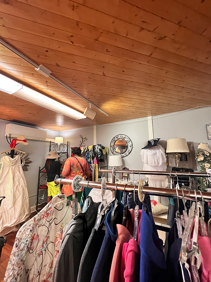 Behind the scenes, the store's operations area buzzes with activity as donations are sorted and prepared for their second chance.