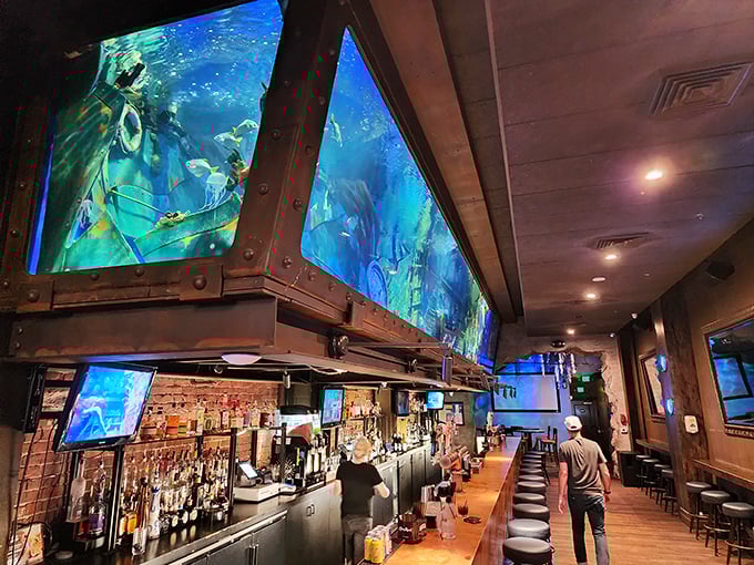 The aquarium's azure glow transforms an ordinary night out into an underwater fantasy – no scuba certification required.