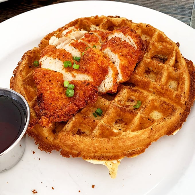When chicken meets waffle, it's like Fred Astaire dancing with Ginger Rogers – pure harmony.