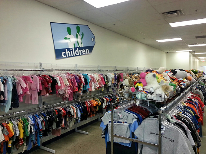 The children's section: where tiny fashionistas find their style without parents experiencing the financial growing pains of retail prices.