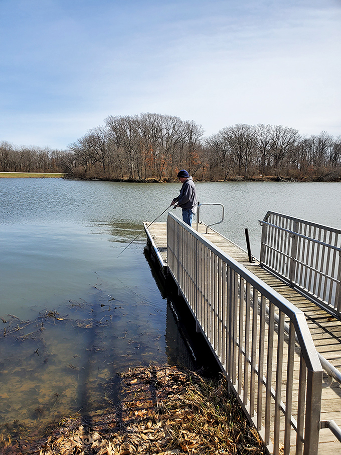 The quintessential fishing pier where patience isn't just a virtue—it's the entire business model. Even non-anglers can appreciate this peaceful perspective.
