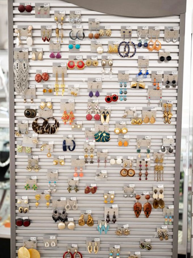 A kaleidoscope of earrings awaits new ears – each pair with its own story and the potential to become your next conversation starter.