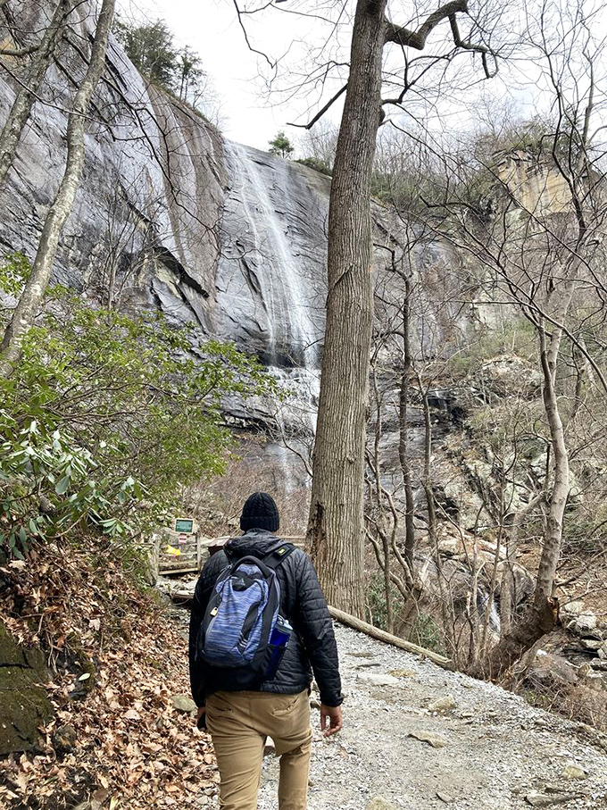 Approaching Hickory Nut Falls feels like walking into a scene from "Last of the Mohicans" – minus the dramatic chase sequence, thankfully.
