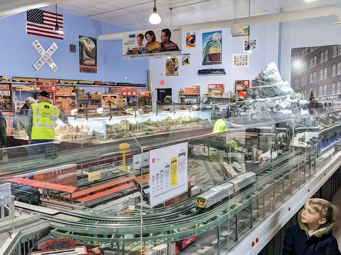 The model train display captivates visitors of all ages, proving that some childhood fascinations never leave us—they just get more elaborate with time.