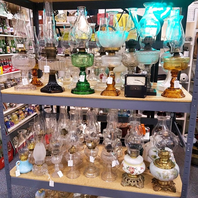 A collection of oil lamps that could illuminate both your home and conversations. "Yes, this one's from the Victorian era!"