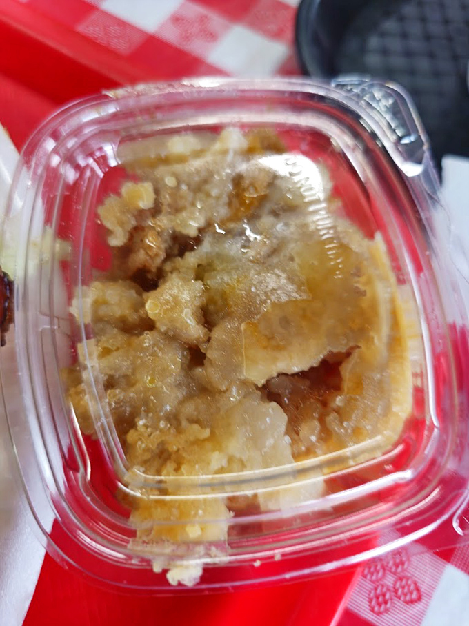 This isn't just peach cobbler; it's South Carolina sunshine in a to-go container, waiting to transform your ordinary day into something worth remembering.