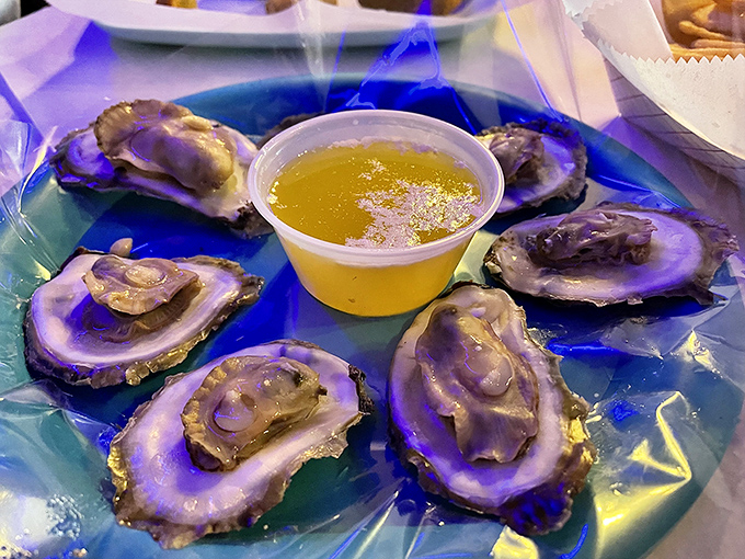 Fresh oysters on the half shell – nature's perfect appetizer. That liquid gold butter sauce is practically begging you to dip.